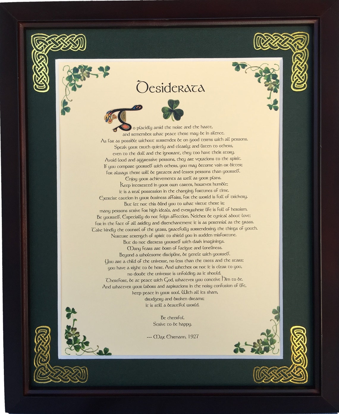 Desiderata - Framed Inspirational Poem by Max Ehrmann - Customize With ...