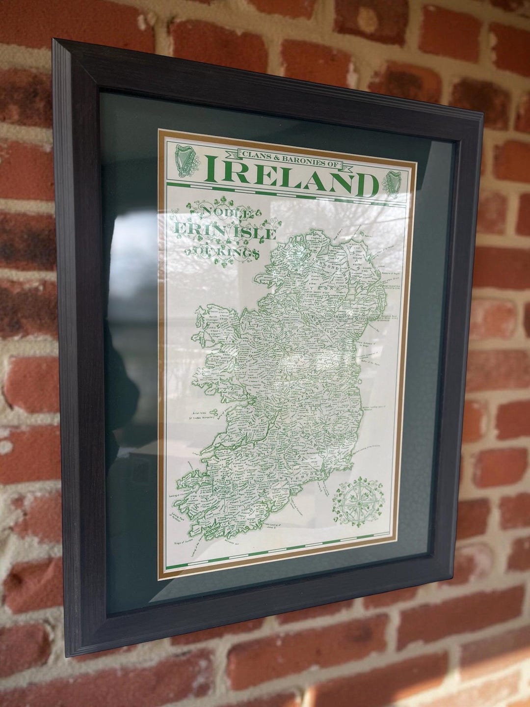 Clans & Baronies of Ireland Framed Map, Irish Family Names, Map of ...