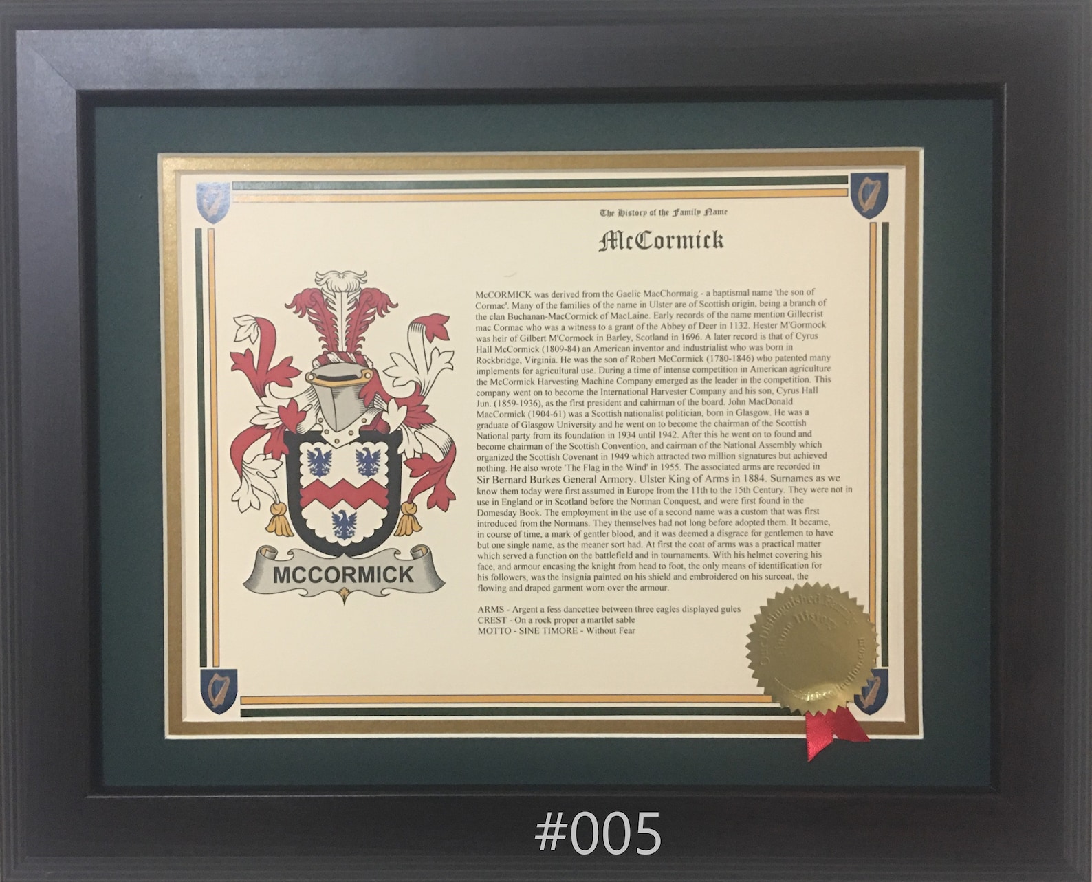 Family Crest Last Name Crest Crest Coat of Arms Irish - Etsy Australia