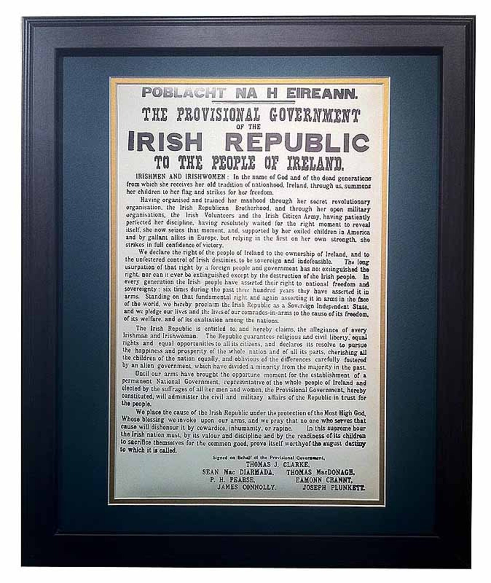 Irish Proclamation of Independence Matted and Framed Print - Etsy