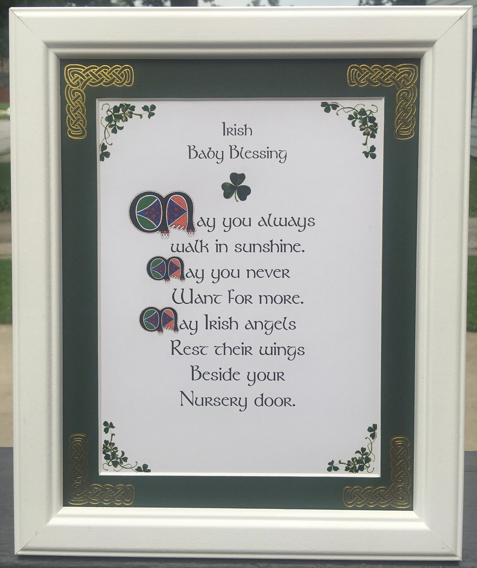 May You Always Walk in Sunshine - Framed Irish Baby Blessing ...