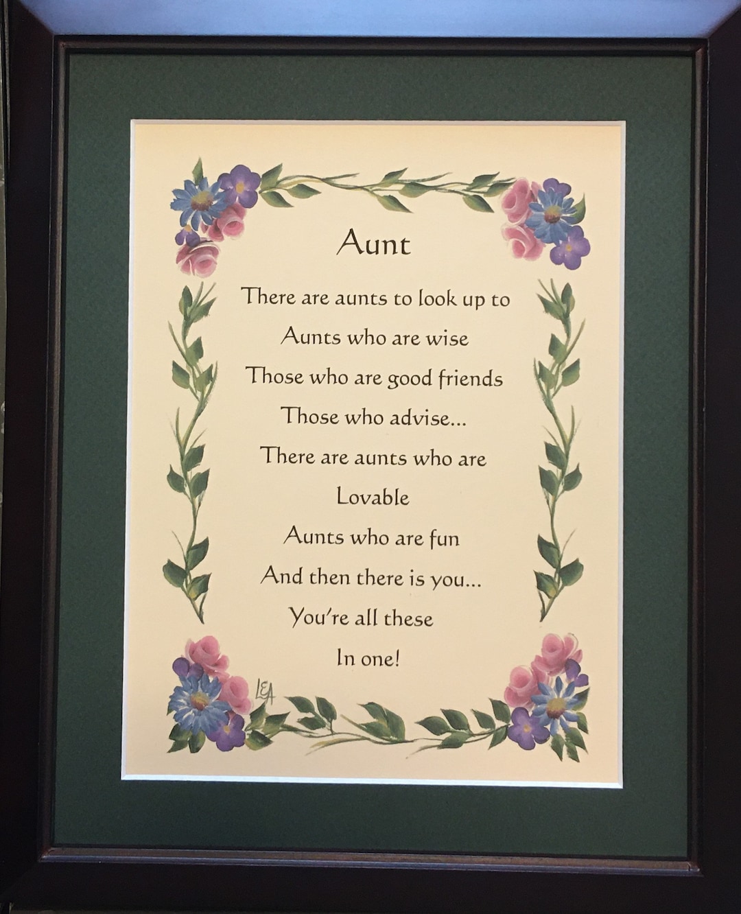 Aunt Gift - Aunt Poem - Aunt Frame - Etsy