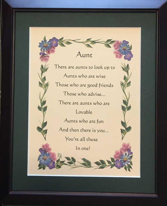 Aunt Gift Aunt Poem Aunt Frame | Etsy