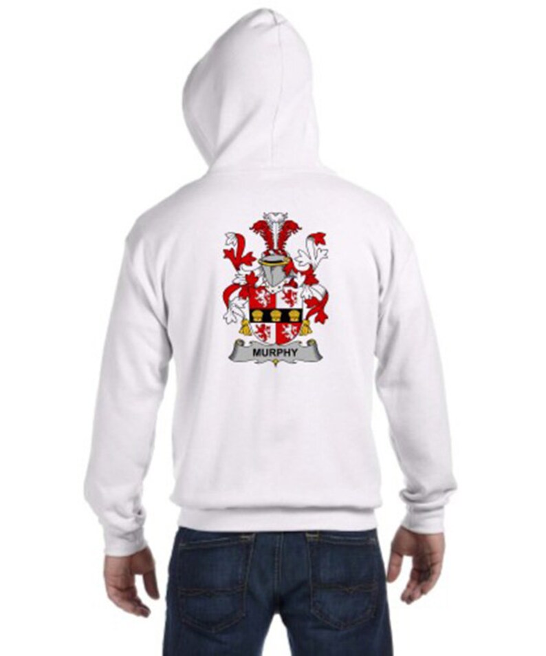 Family Coat of Arms Crest Zipper Hoodie - Ash Gray Last Name Heritage ...