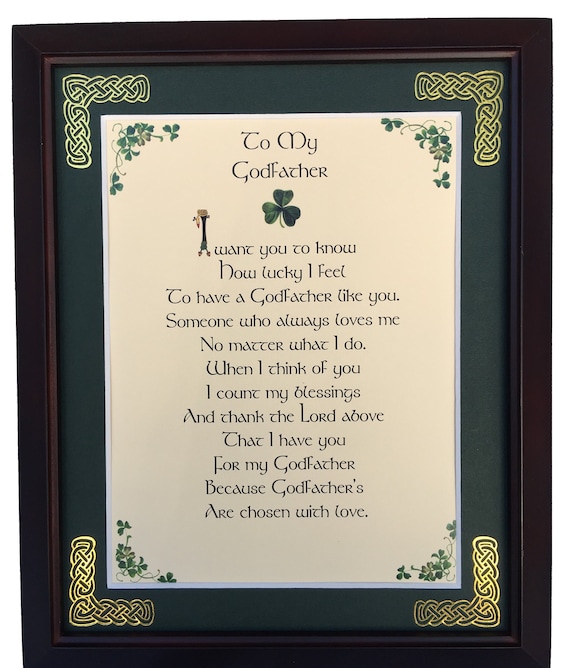 Godfather to My God Father Framed Blessing Personalize | Etsy