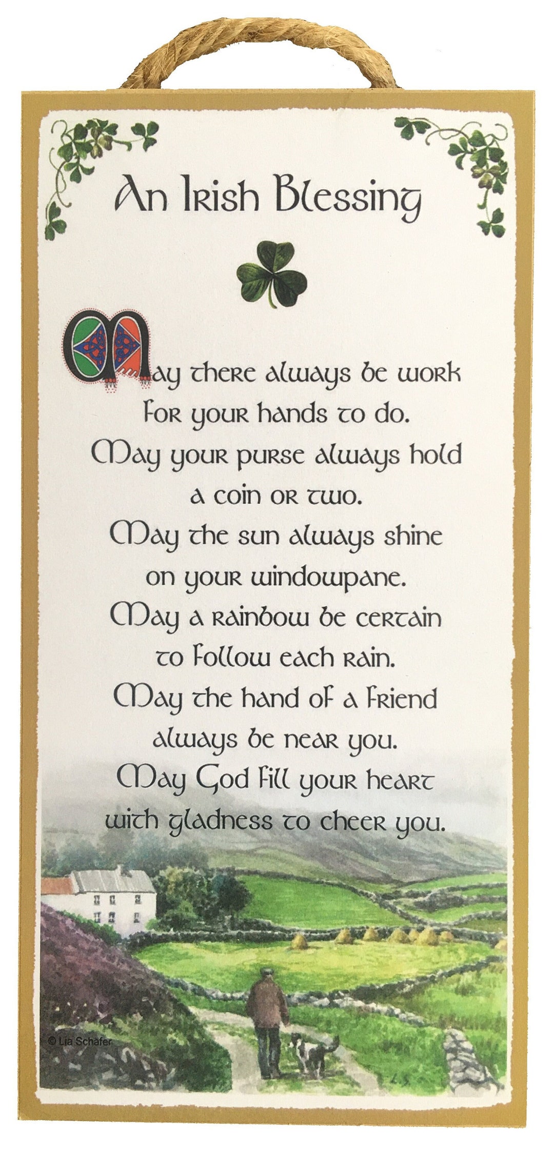 May There Always Be Work - Irish Blessing - 5x10 Inch Hanging Wooden ...