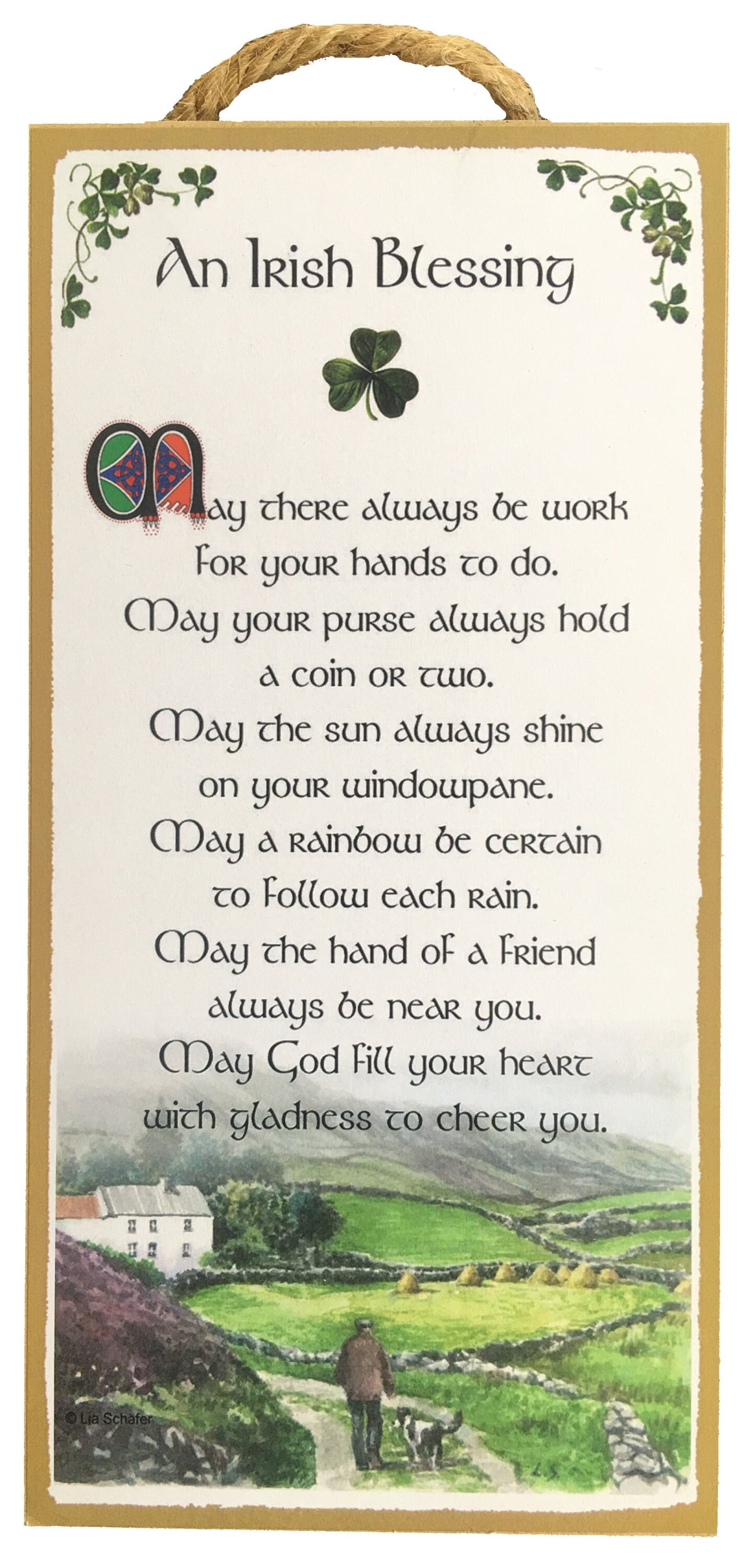 Irish Blessing May There Always Be Work 5x10 Hanging Wooden Wall Plaque ...