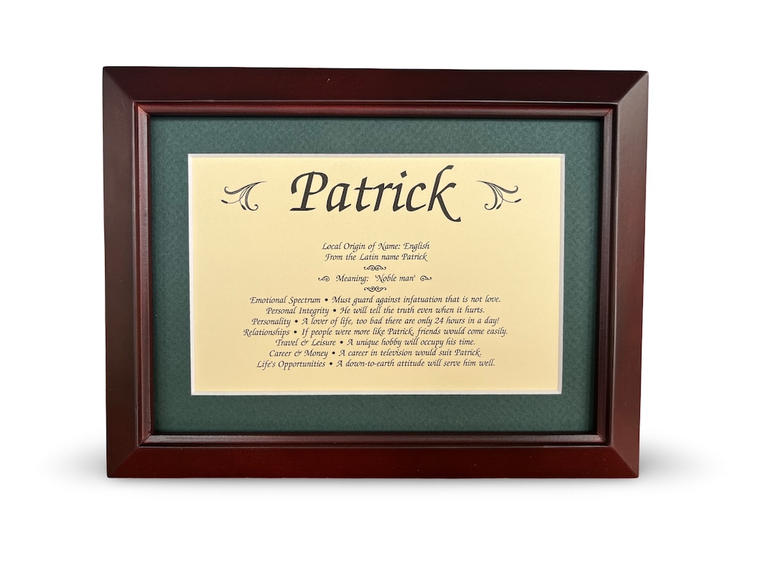 First Name Origin and Meaning Print Framed and Matted Any Name ...