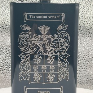 Personalized Flask, Coat of Arms, Scottish Clan Badges, Family Crest ...