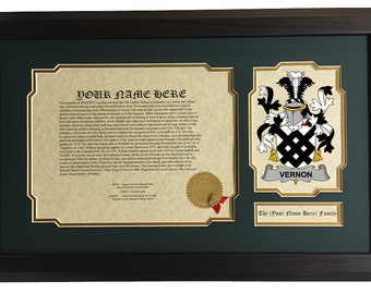 Vernon Family Crest - Etsy