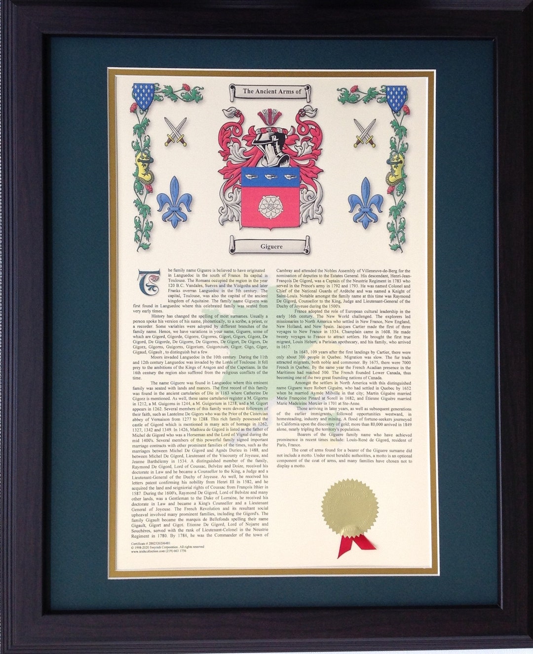 Roberts Family Crest French Canadian