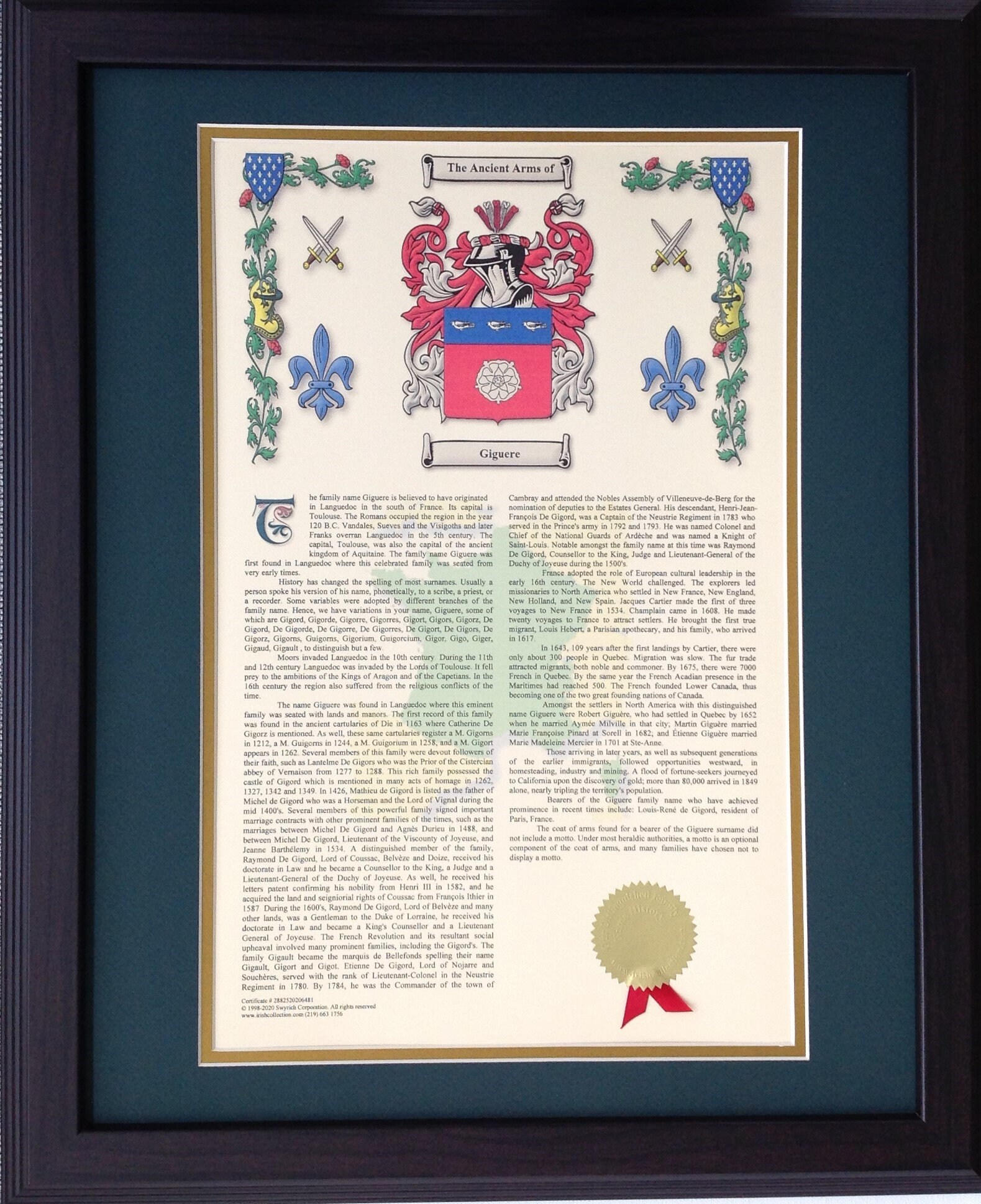 French Family Coat Of Arms