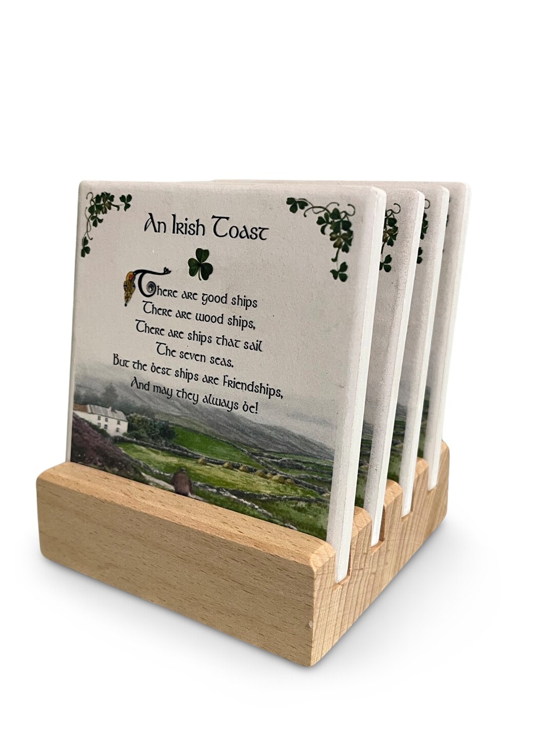 Irish Coasters - Set of Four Toasts Stone Coasters - Etsy