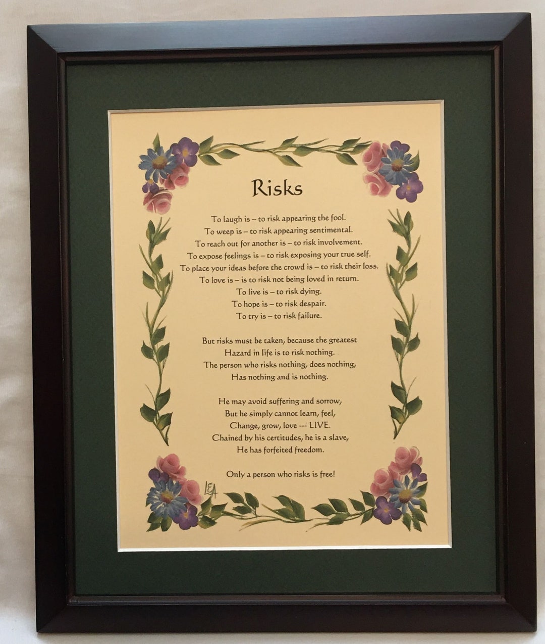 Risks, Personalized Framed Blessing, Inspirational Poems, Inspirational ...