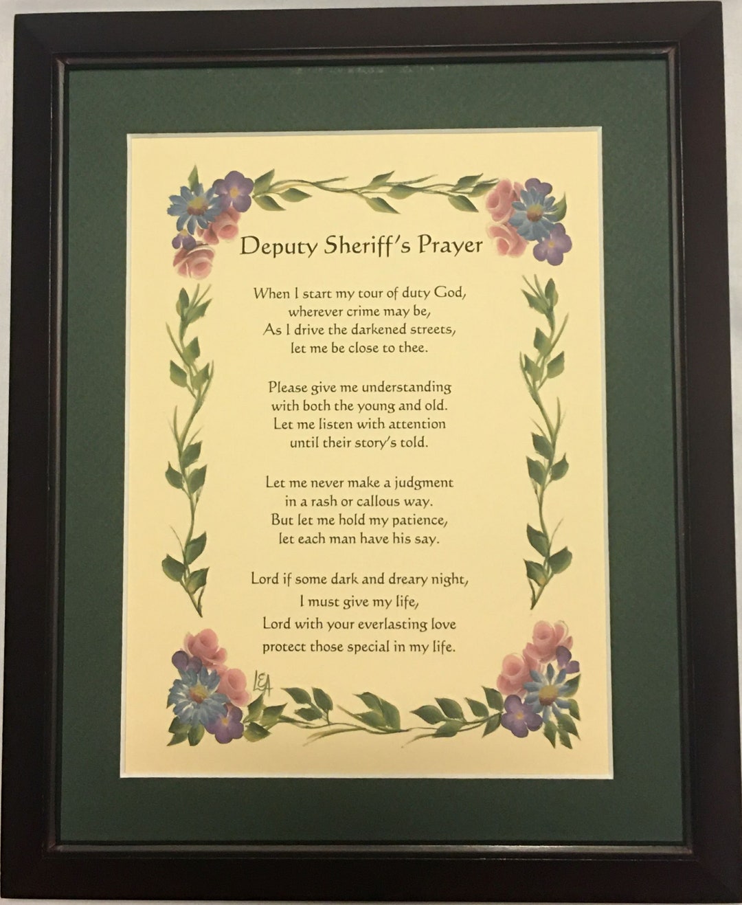 Deputy Sheriff Prayer - Deputy Sheriff Gift - Deputy Sheriff Wall Decor ...
