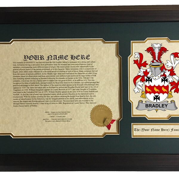 Bradley Family Crest - Etsy