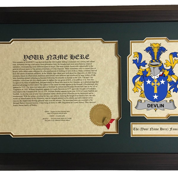 Devlin Coat of Arms - Etsy