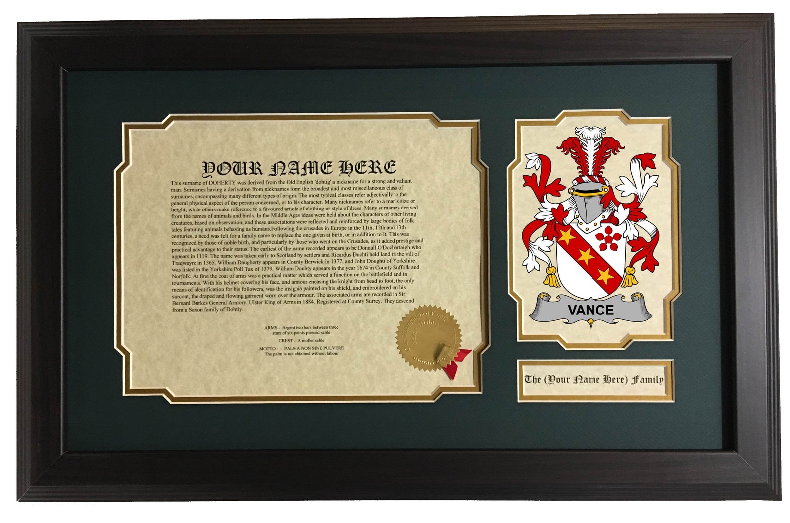 Vance Coat of Arms Last Names Surnames Family Names - Etsy