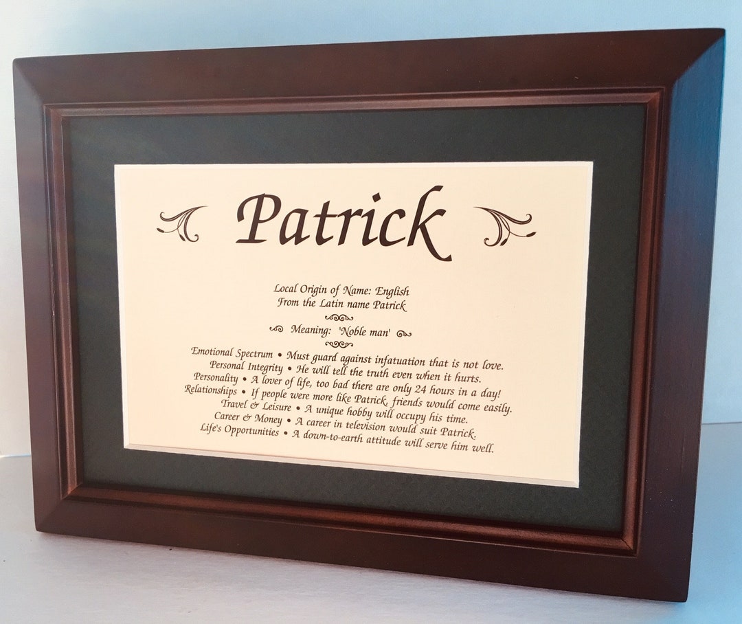 First Name Origin and Meaning Print Framed and Matted Any Name ...