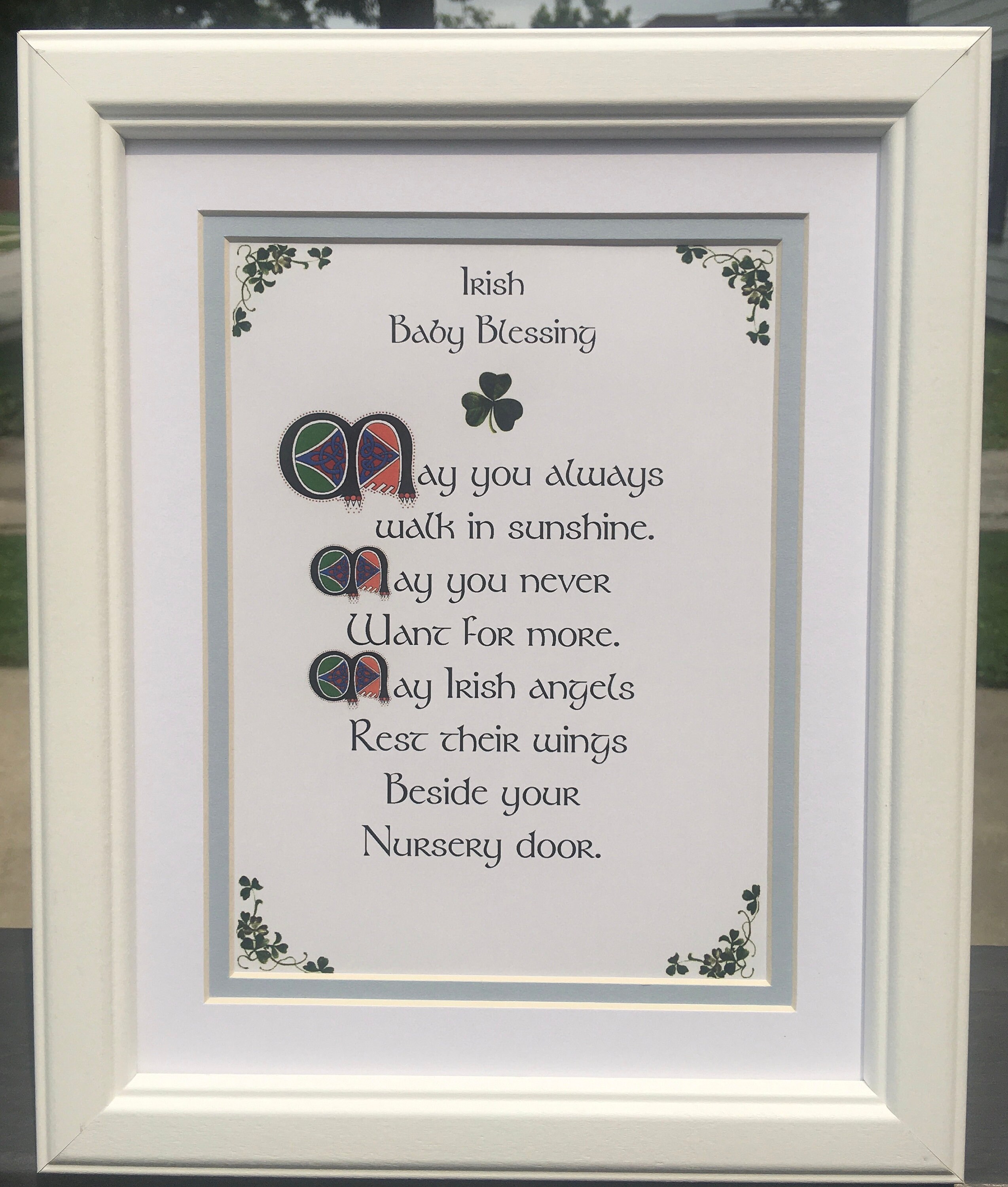 May You Always Walk in Sunshine - Framed Irish Baby Blessing ...