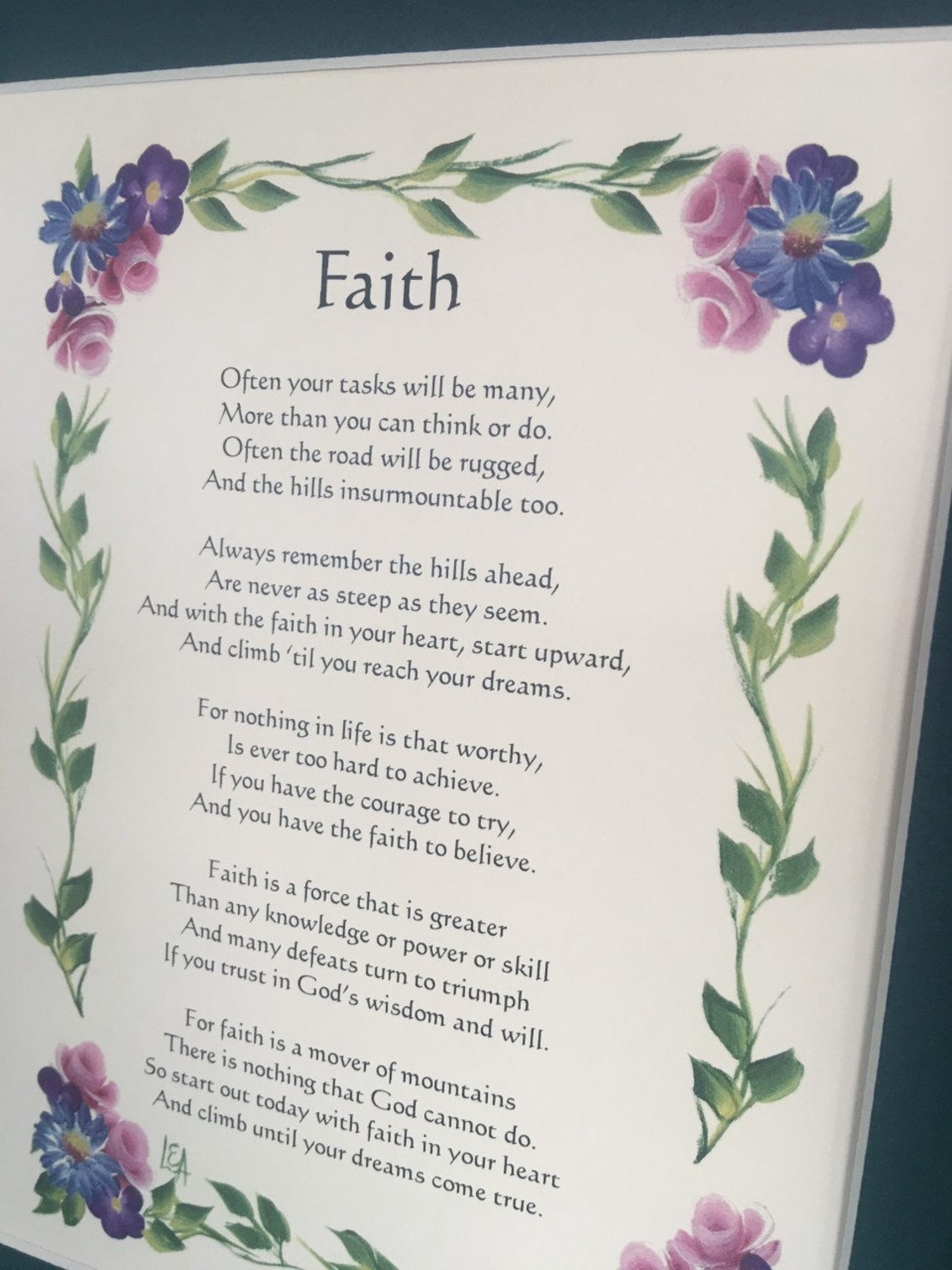 Faith Inspirational Poems Inspirational Gifts Religious - Etsy