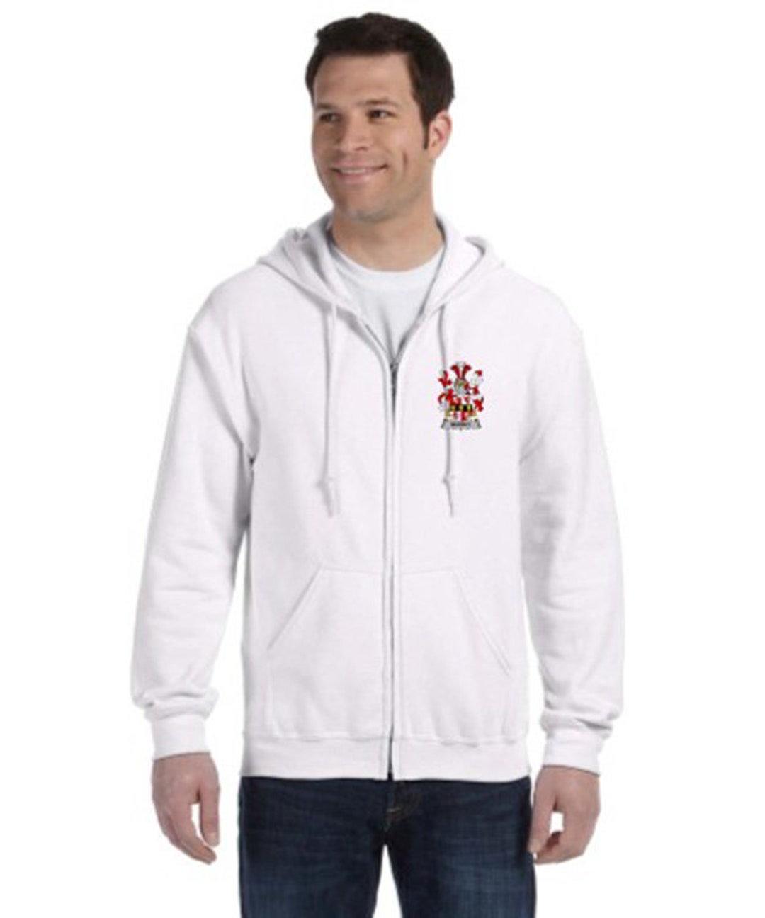 Family Coat of Arms Crest Zipper Hoodie - Ash Gray Last Name Heritage ...