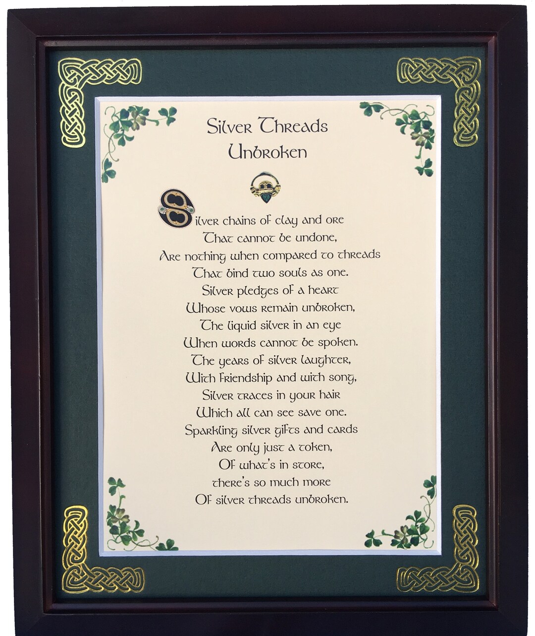 Silver Threads Unbroken - 25th Anniversary Framed Print - Personalize ...