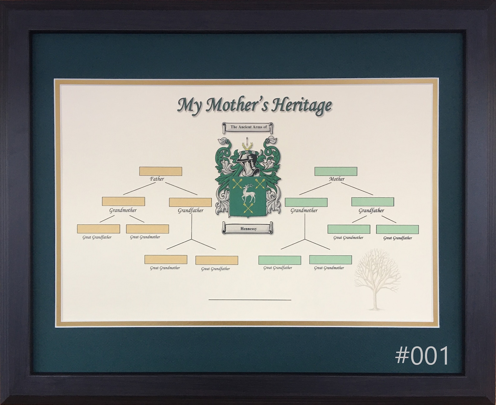 Family Tree Print Framed and Matted Size 16x20 - Etsy