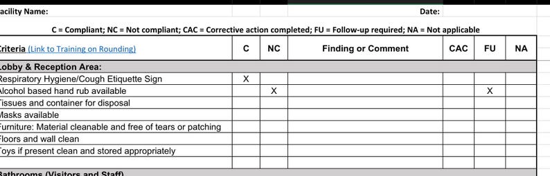 Infection Prevention Checklist-daily/weekly/monthly - Etsy