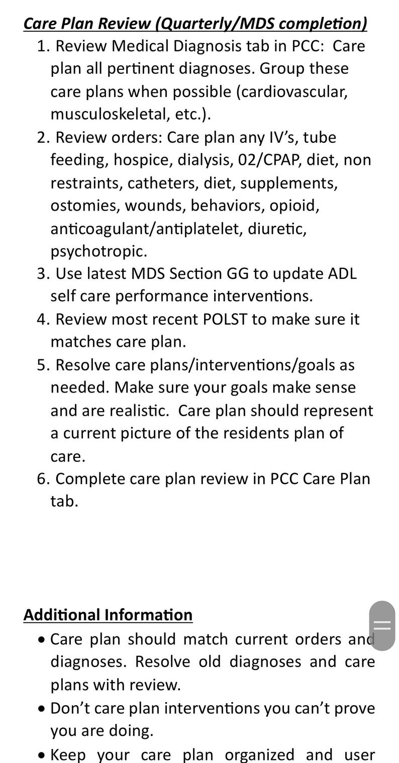 MDS Careplan Basics - Etsy