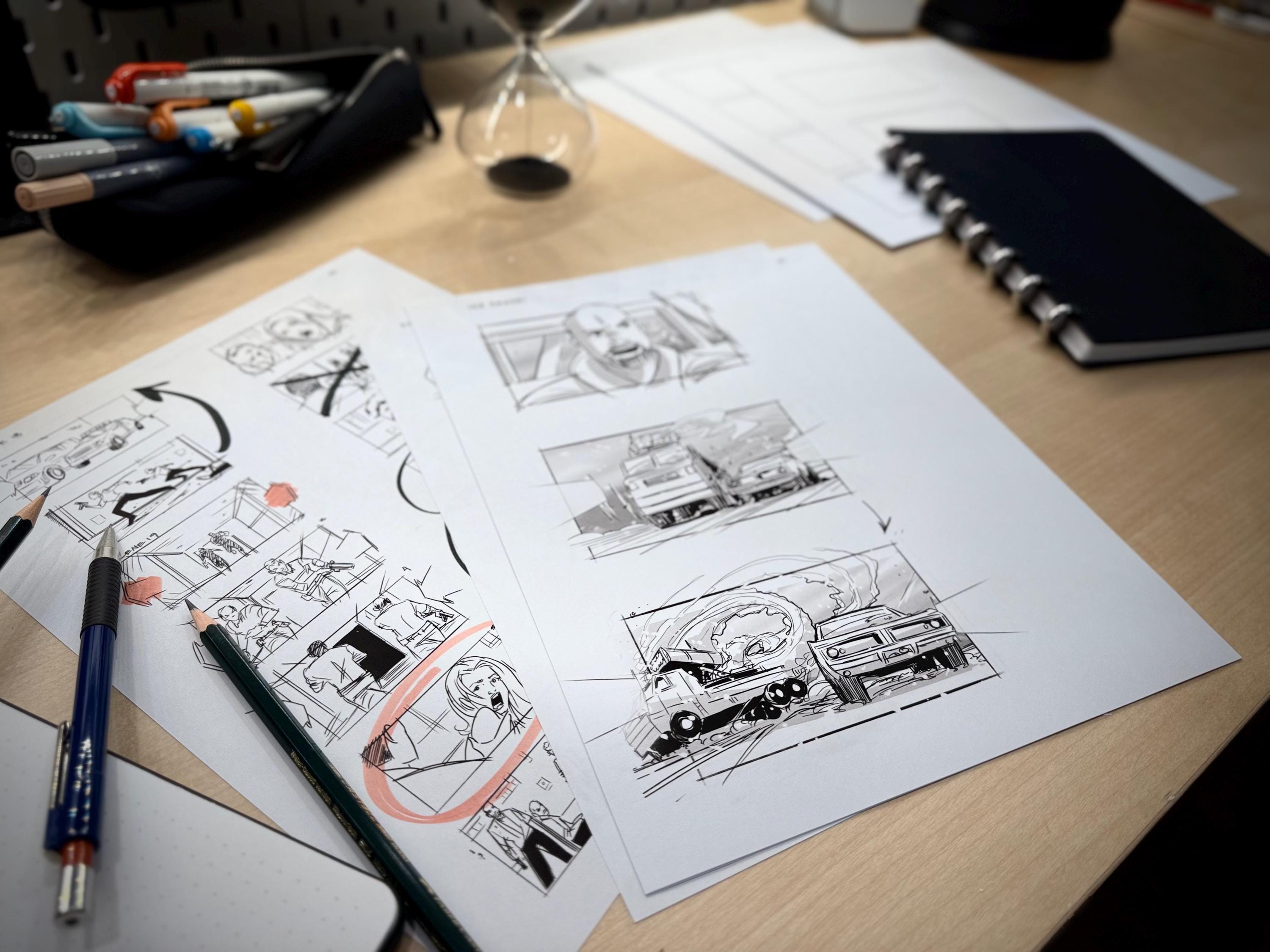 16:9 Storyboard Template - Sketch Style - Digital Download for ...