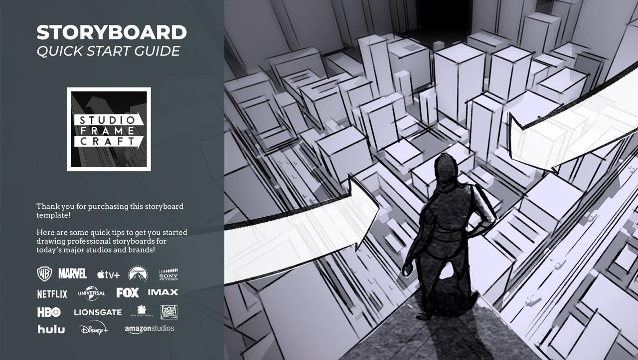 16:9 Storyboard Template - Sketch Style - Digital Download for ...