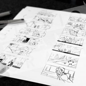 16:9 Storyboard Template - Sketch Style - Digital Download for ...