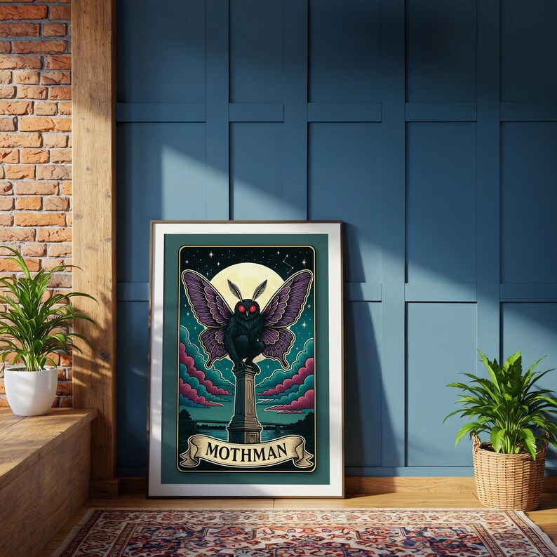 Mothman Tarot Card Poster, Cryptid Wall Art, Witchy Gifts, Goth Decor ...