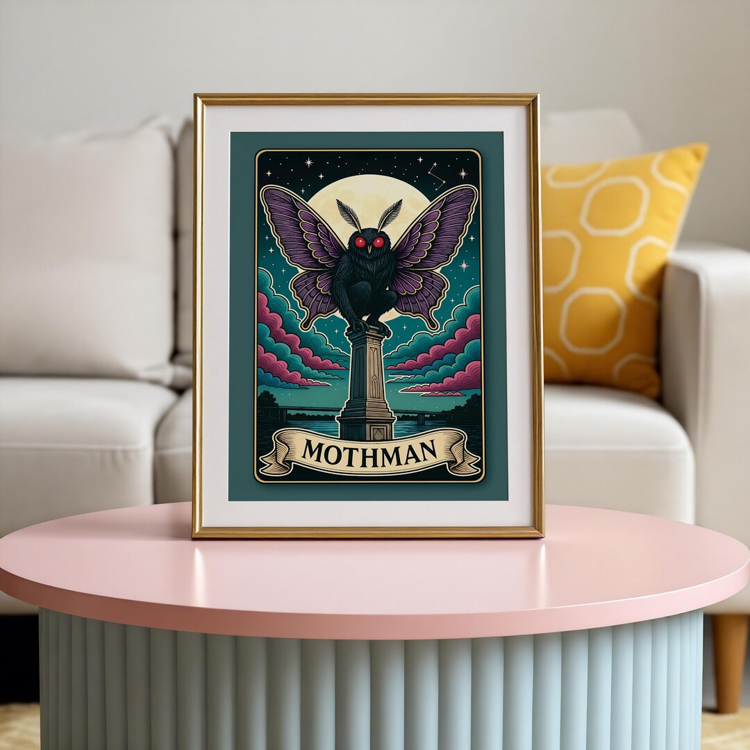 Mothman Tarot Card Poster, Cryptid Wall Art, Witchy Gifts, Goth Decor ...