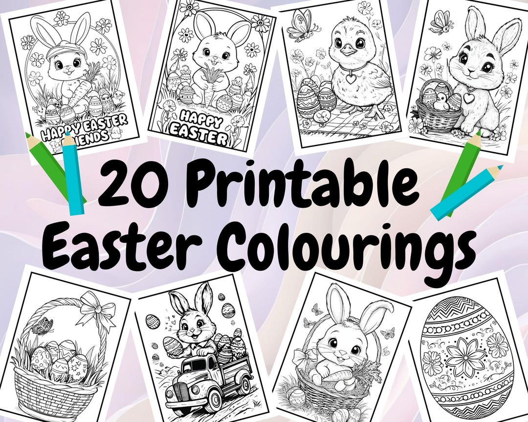 20 X Easter Themed Colouring in Pages for Kids and Students (easter ...