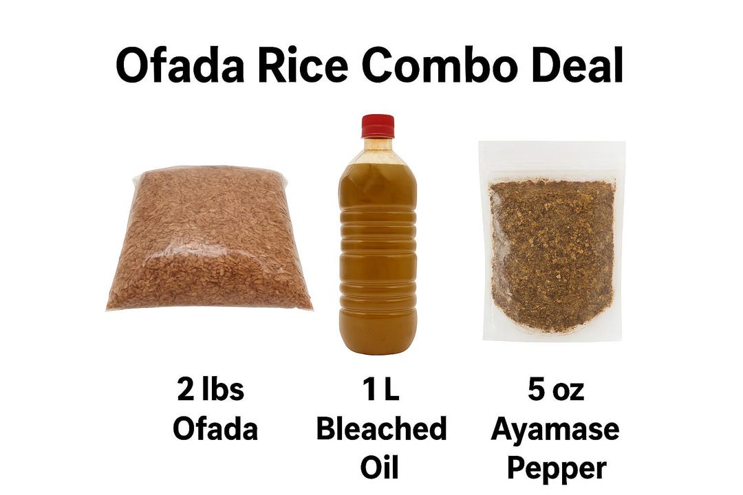 Ofada Rice 2lbs/bleached Palm Oil 1l/ayamase Pepper/5oz - Etsy