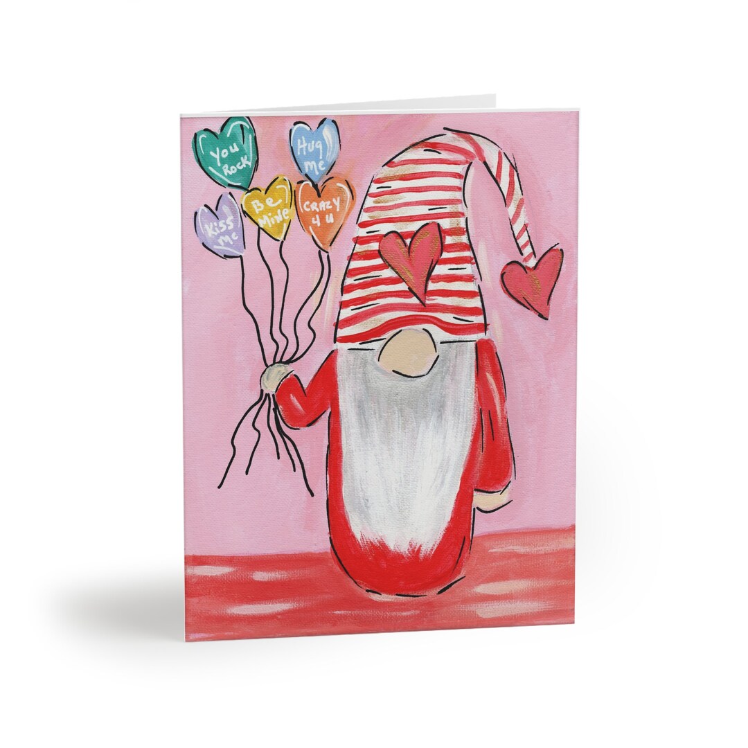 Valentine Gnome Greeting Cards 8, 16, and 24 Pcs - Etsy