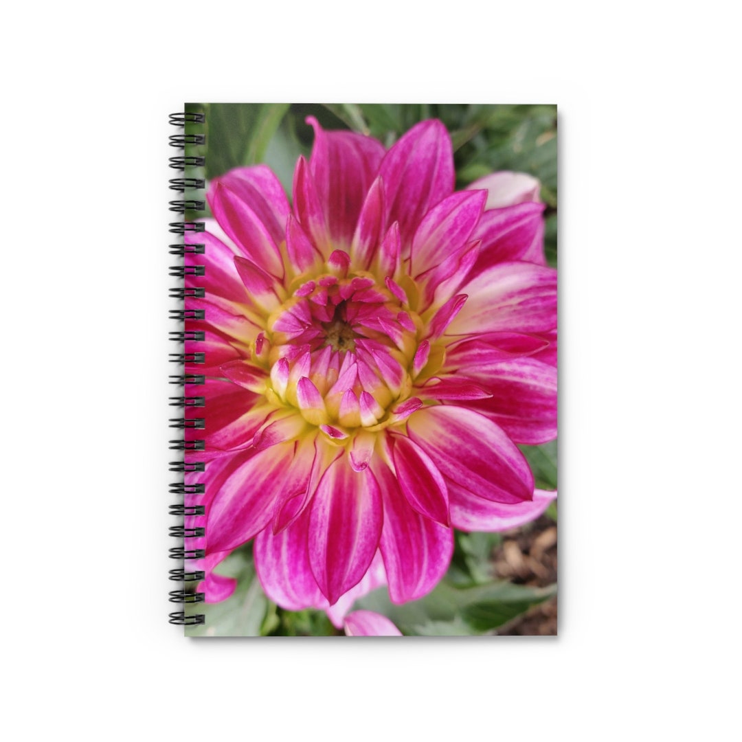Pink Dahlia Spiral Notebook - Ruled Line - Etsy