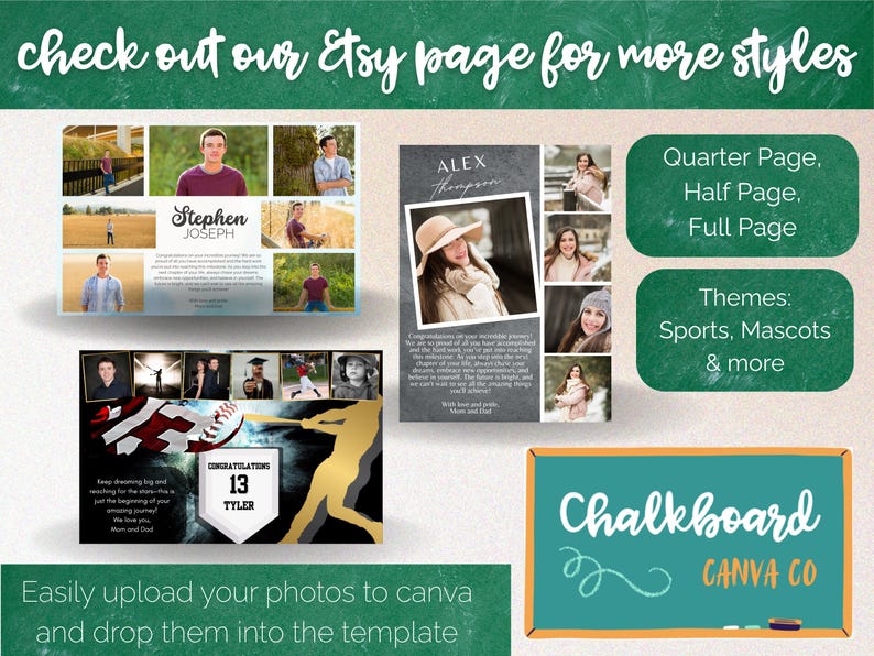 Editable Full-page Senior, Eighth Grade, Grad Yearbook Ad Template ...