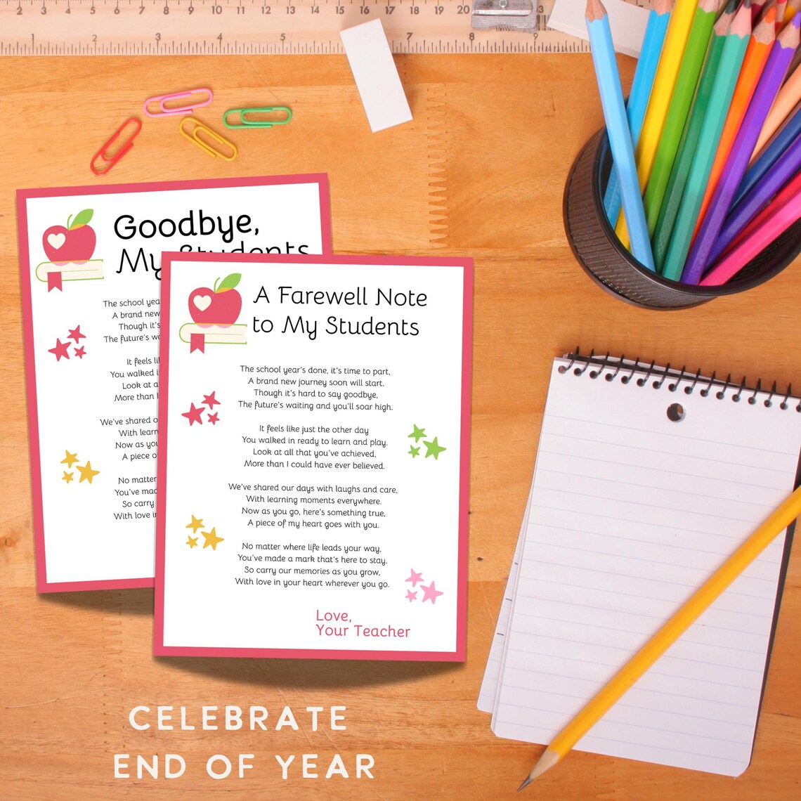 End of Year Student Letter | Teacher Goodbye Poem (canva Editable ...