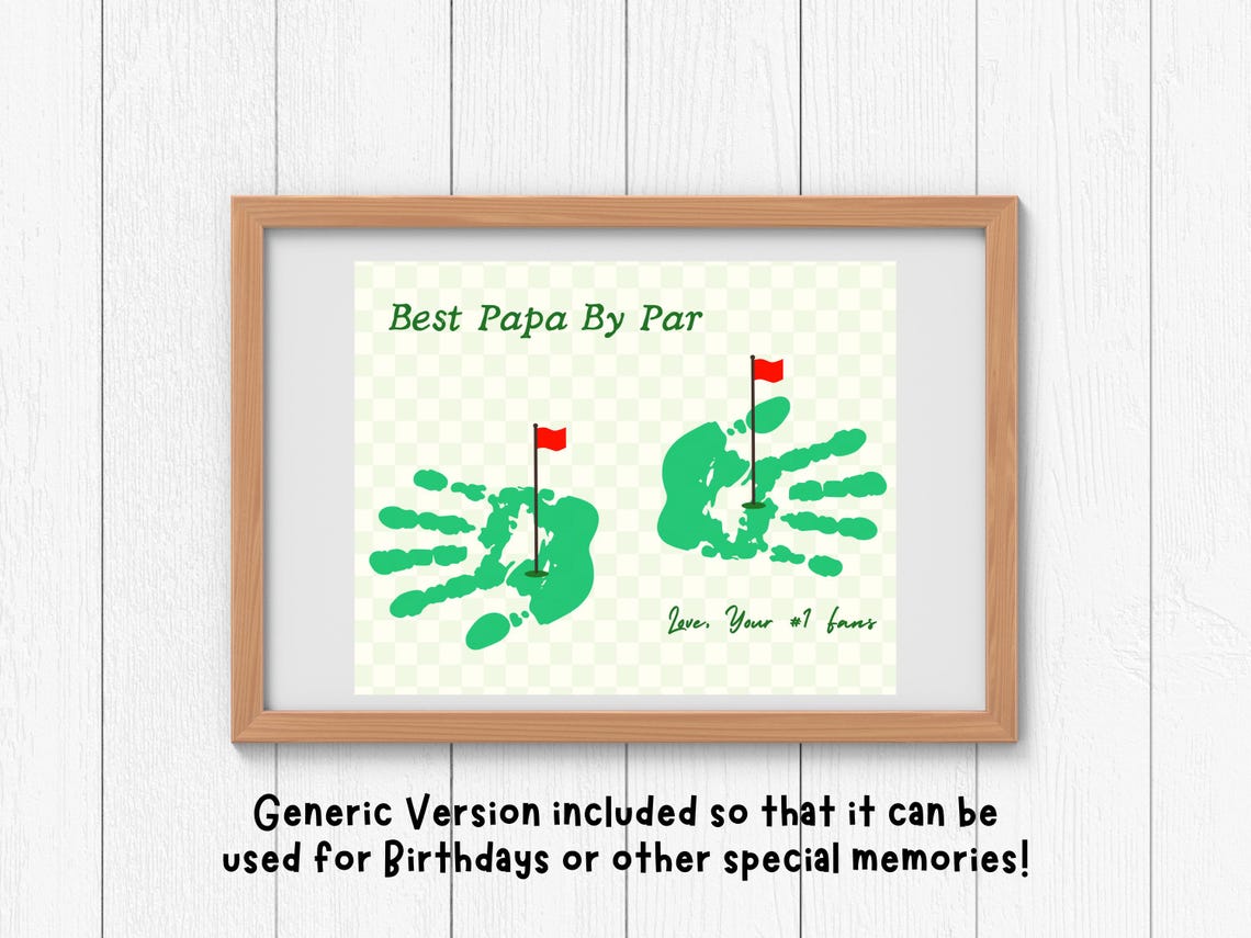 Golf Handprint Father's Day Card: Infant Footprint Art (digital ...