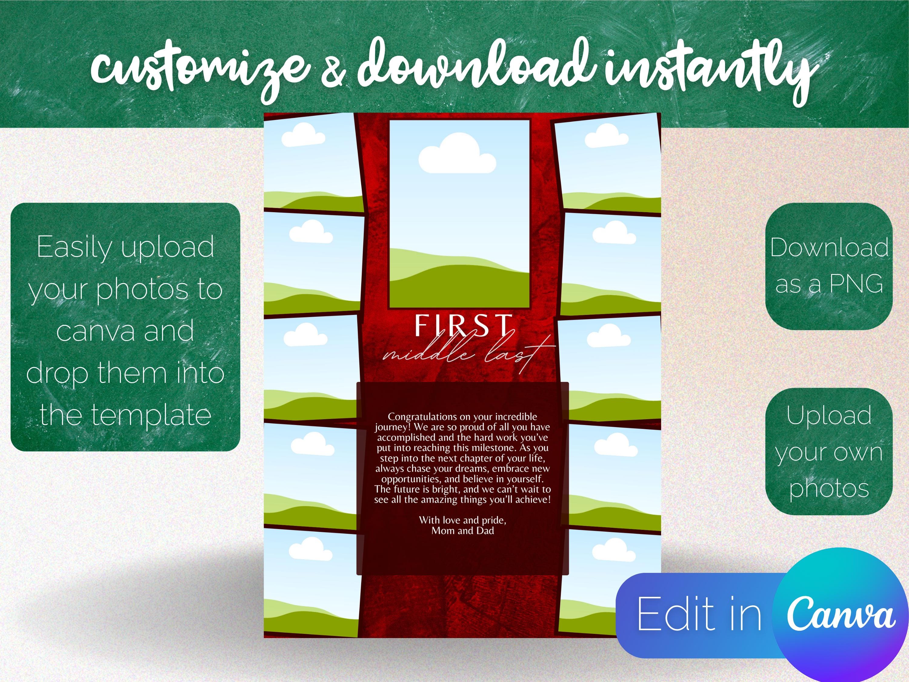 Editable Senior Yearbook Ad Template: Modern Photo Tribute (digital ...