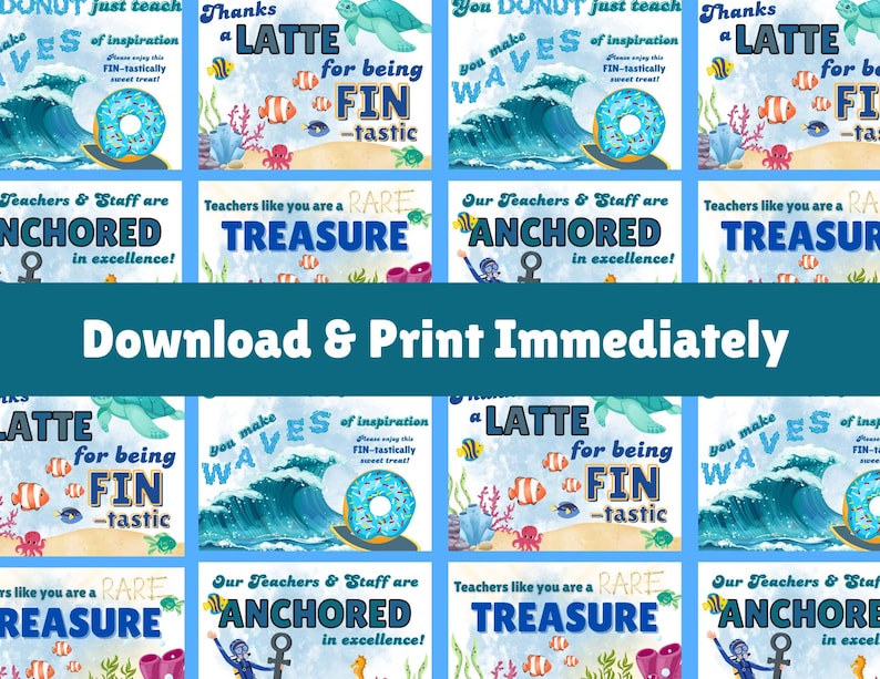 Ocean Theme Teacher Appreciation Posters: Under the Sea Prints (digital ...