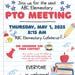 Editable PTO Meeting Flyer | Canva Template | School Event Invitation ...