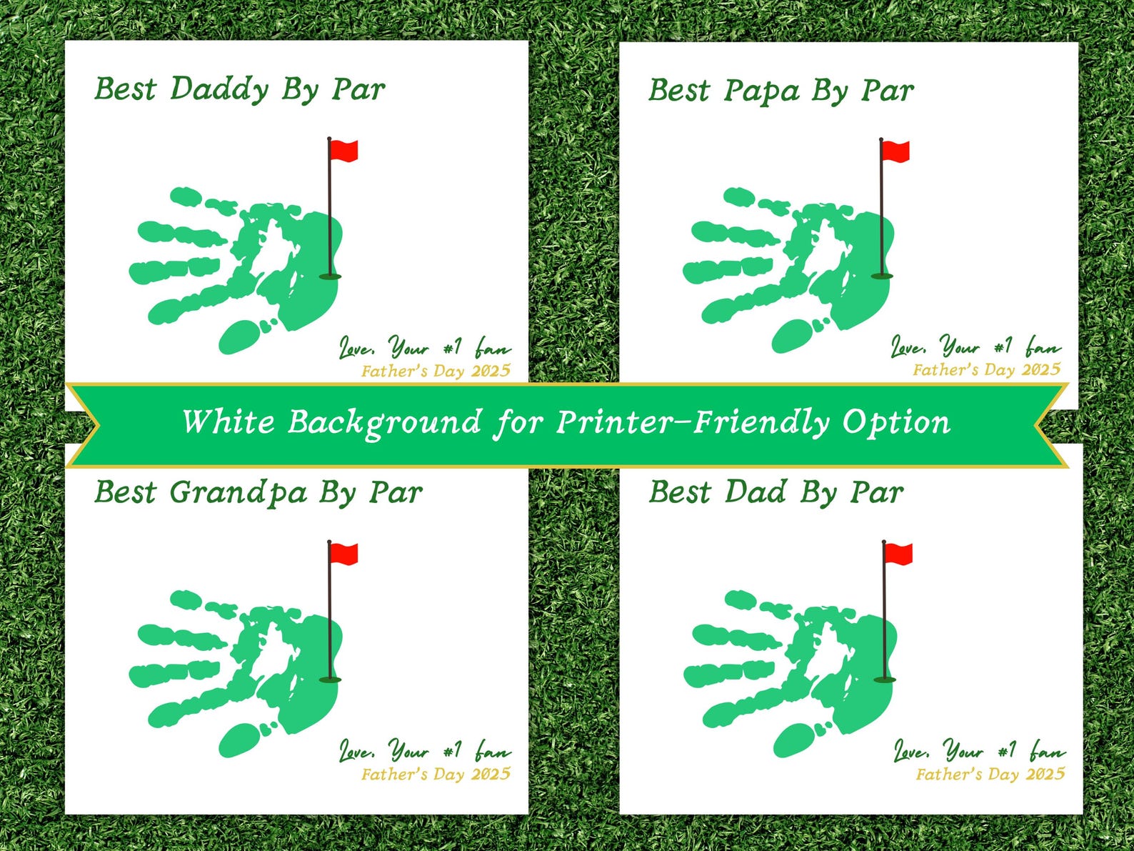 Golf Handprint Father's Day Card: Infant Footprint Art (digital ...