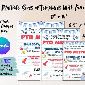 Editable PTO Meeting Flyer | Canva Template | School Event Invitation ...