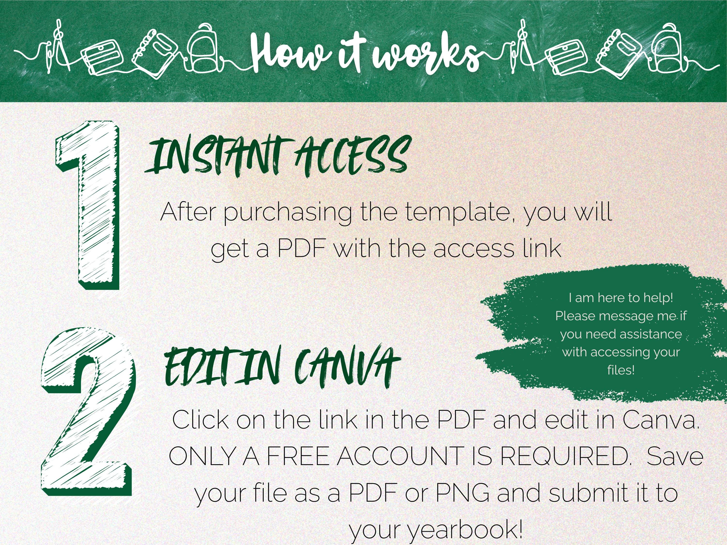 Editable Full Page Graduation Yearbook Ad Template | Prek, Kindergarten ...