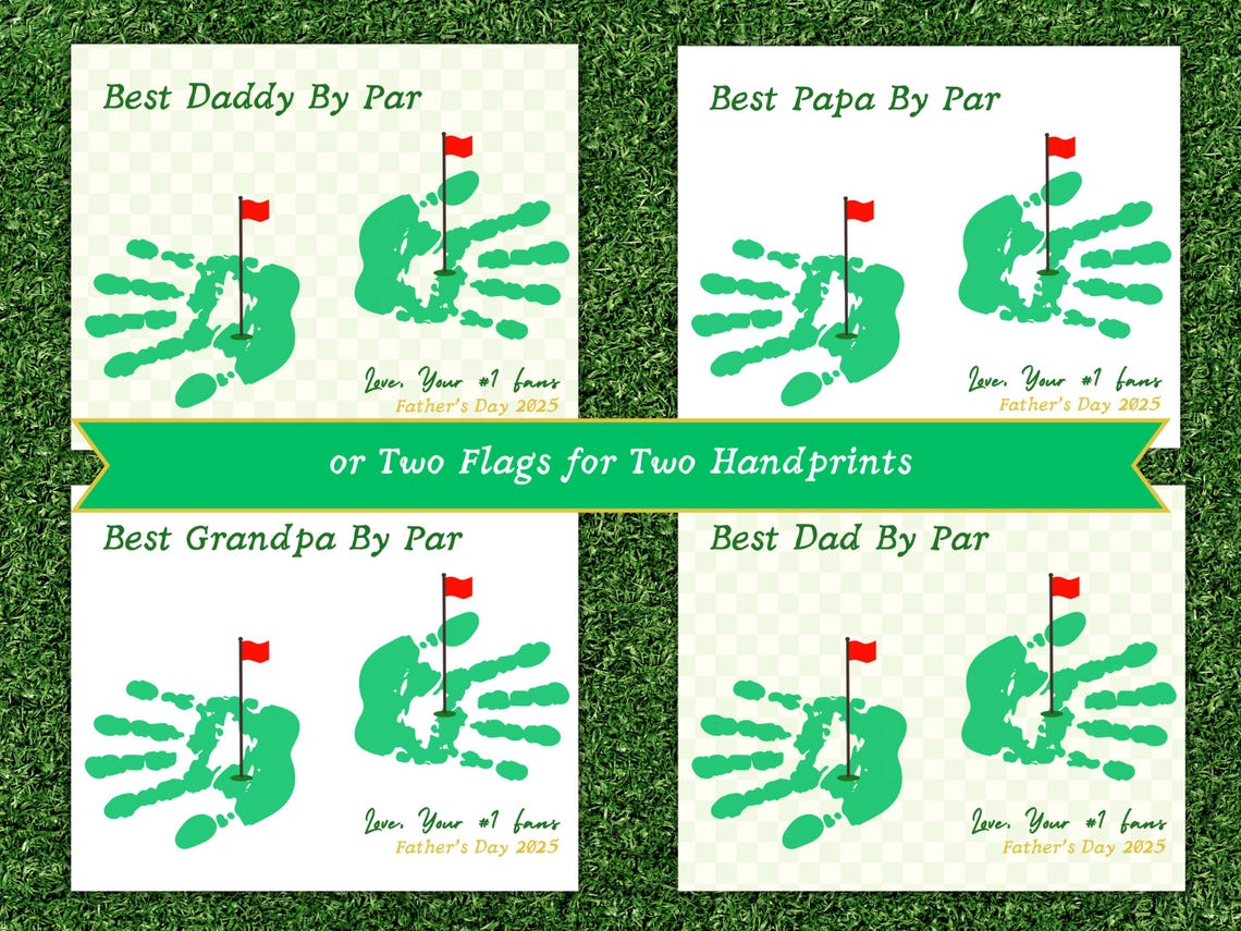 Golf Handprint Father's Day Card: Infant Footprint Art (digital ...