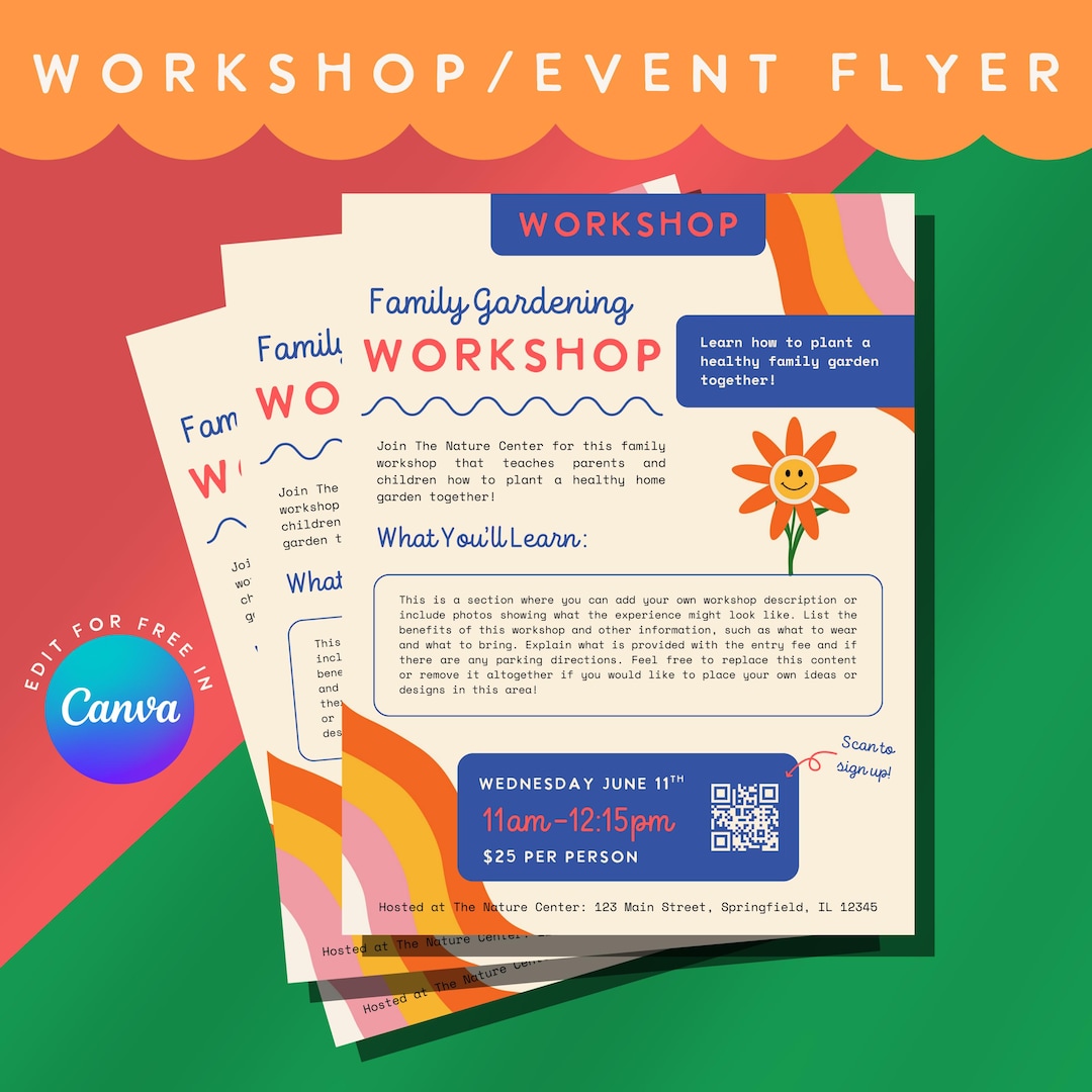 Rainbow Event Flyer Template: Editable Canva Design (8.5x11" Digital ...